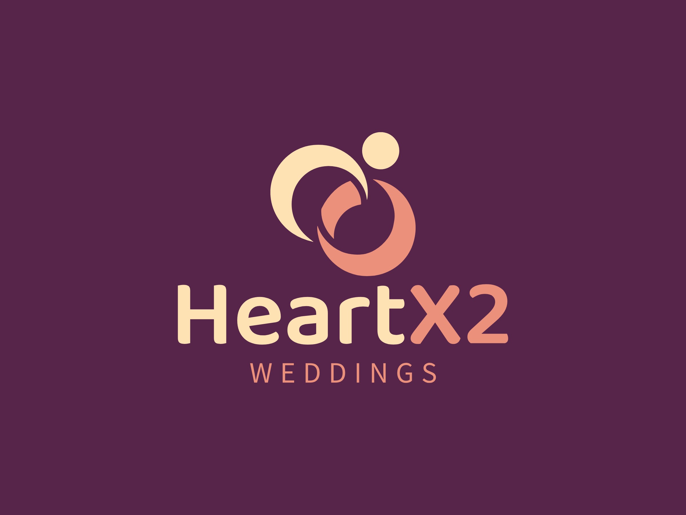 Heart X2 logo | Design your own wedding logo - LogoAI
