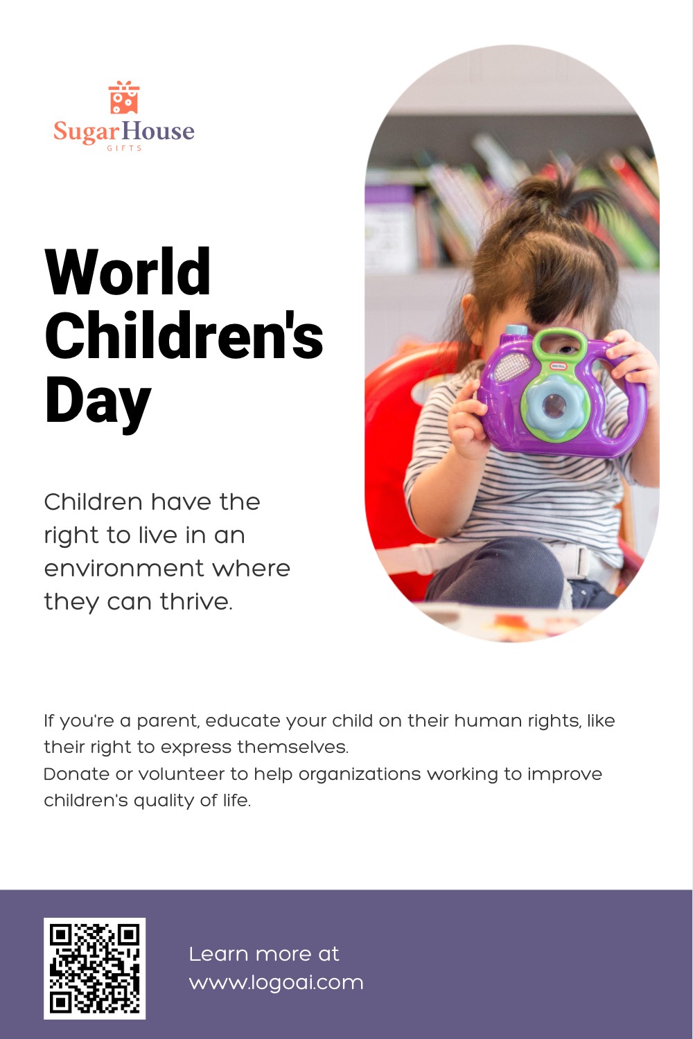 Simple ins-style Children's Day event mobile poster - AiDesign