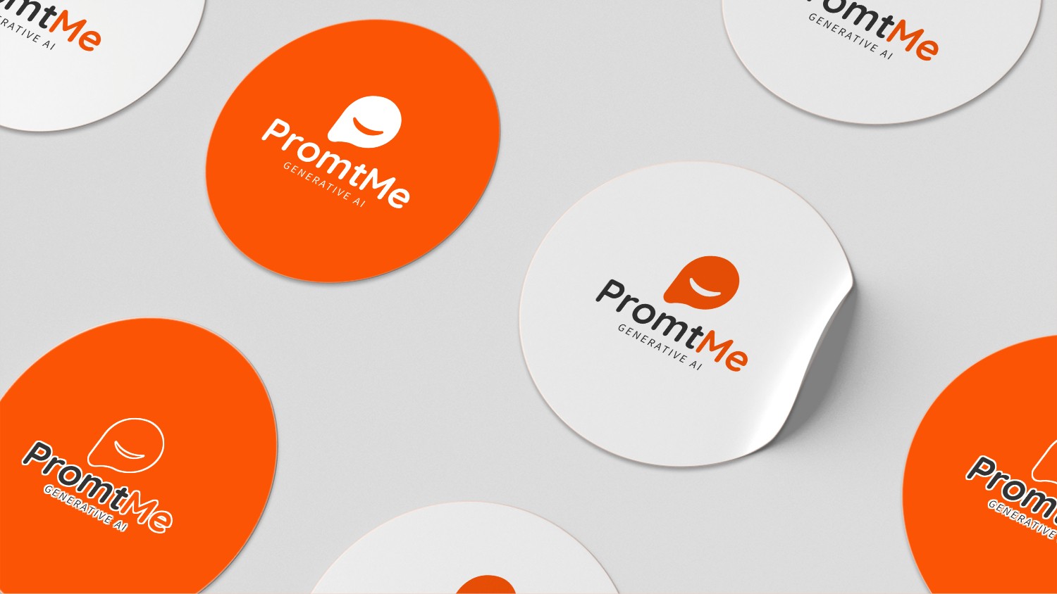 Multicolor sticker logo renderings - AI Designer