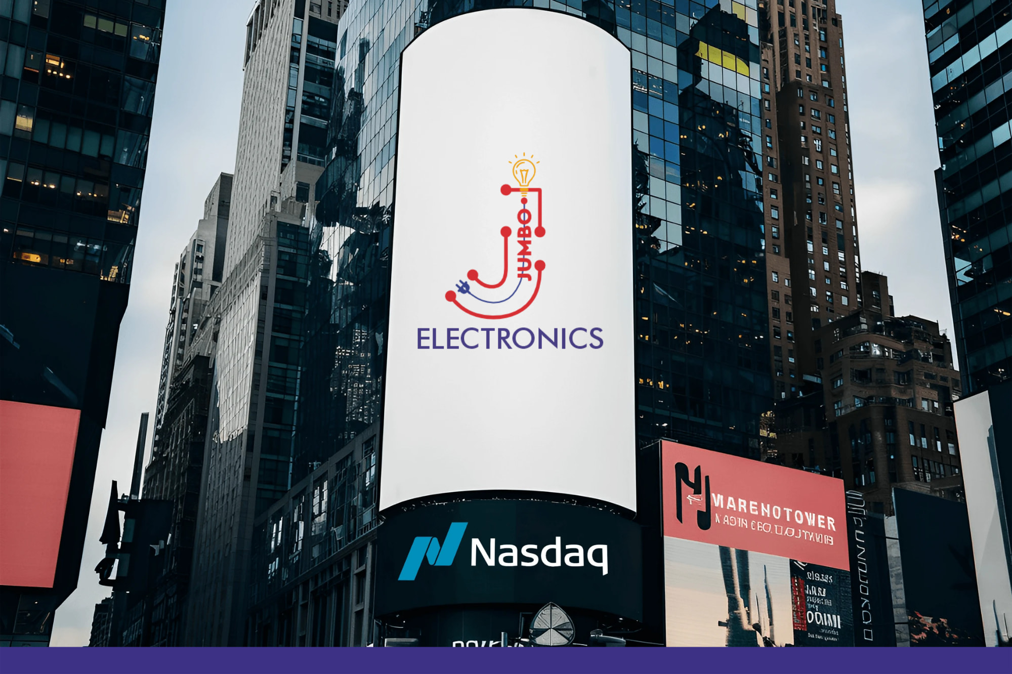 Simulate Nasdaq New York Times Square logo rendering mockup (1712814349 ...