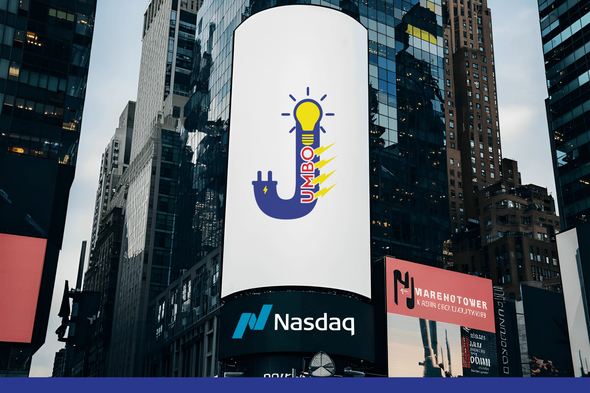 Simulate Nasdaq New York Times Square logo rendering mockup (1712815999 ...