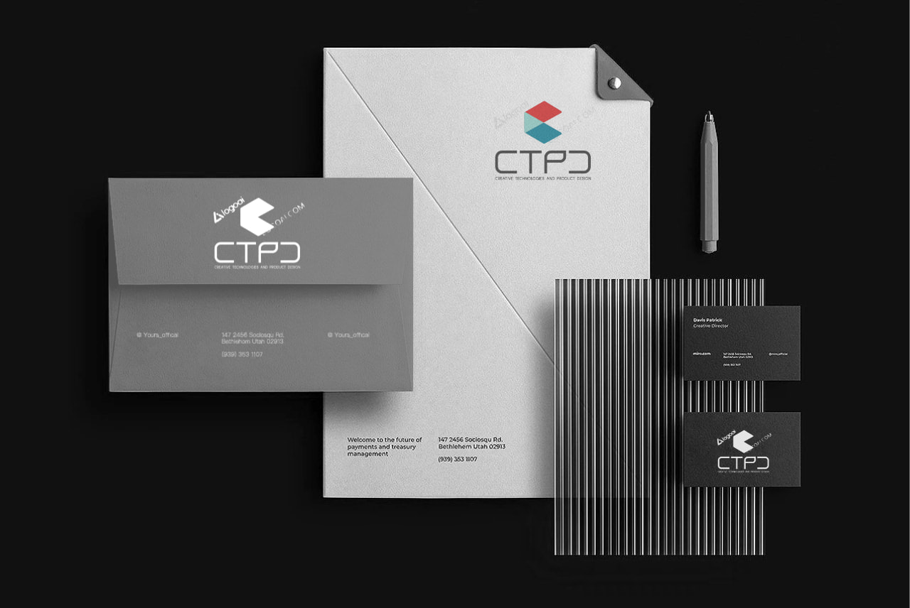 Business card letter paper envelope office supplies renderings ...