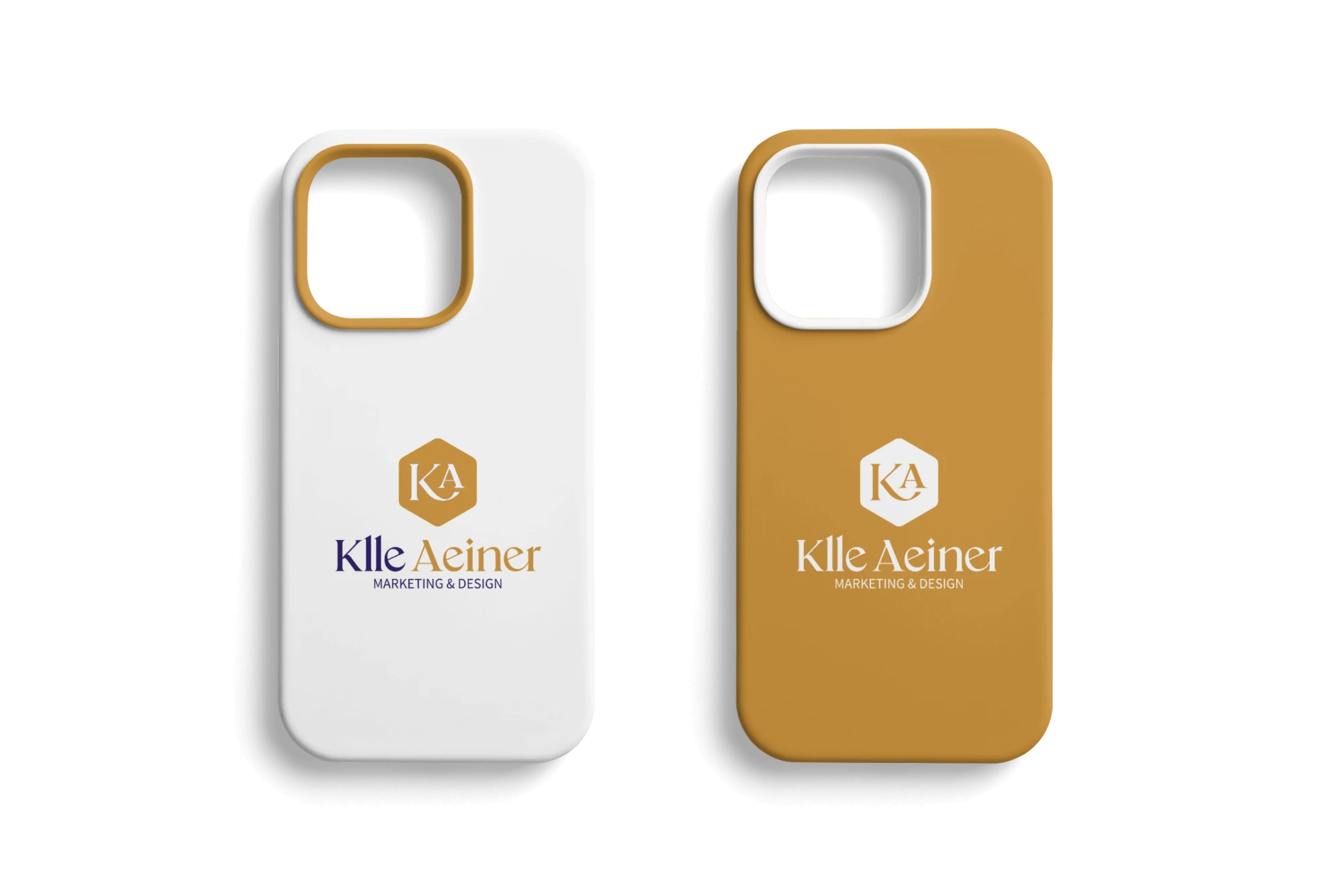 Two-color mobile phone case logo mockup - AiDesign