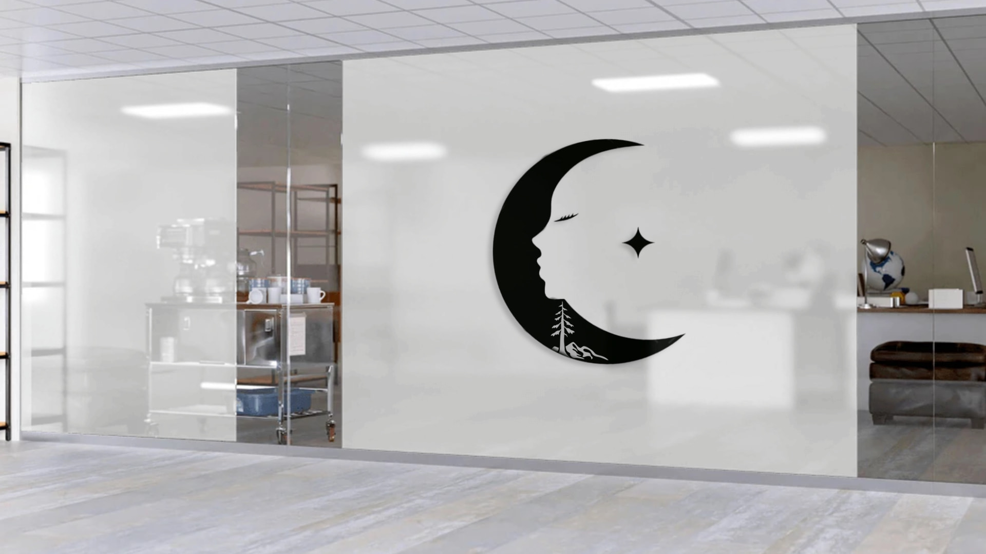 Office frosted glass advertising sticker logo mockup (1726238482 ...