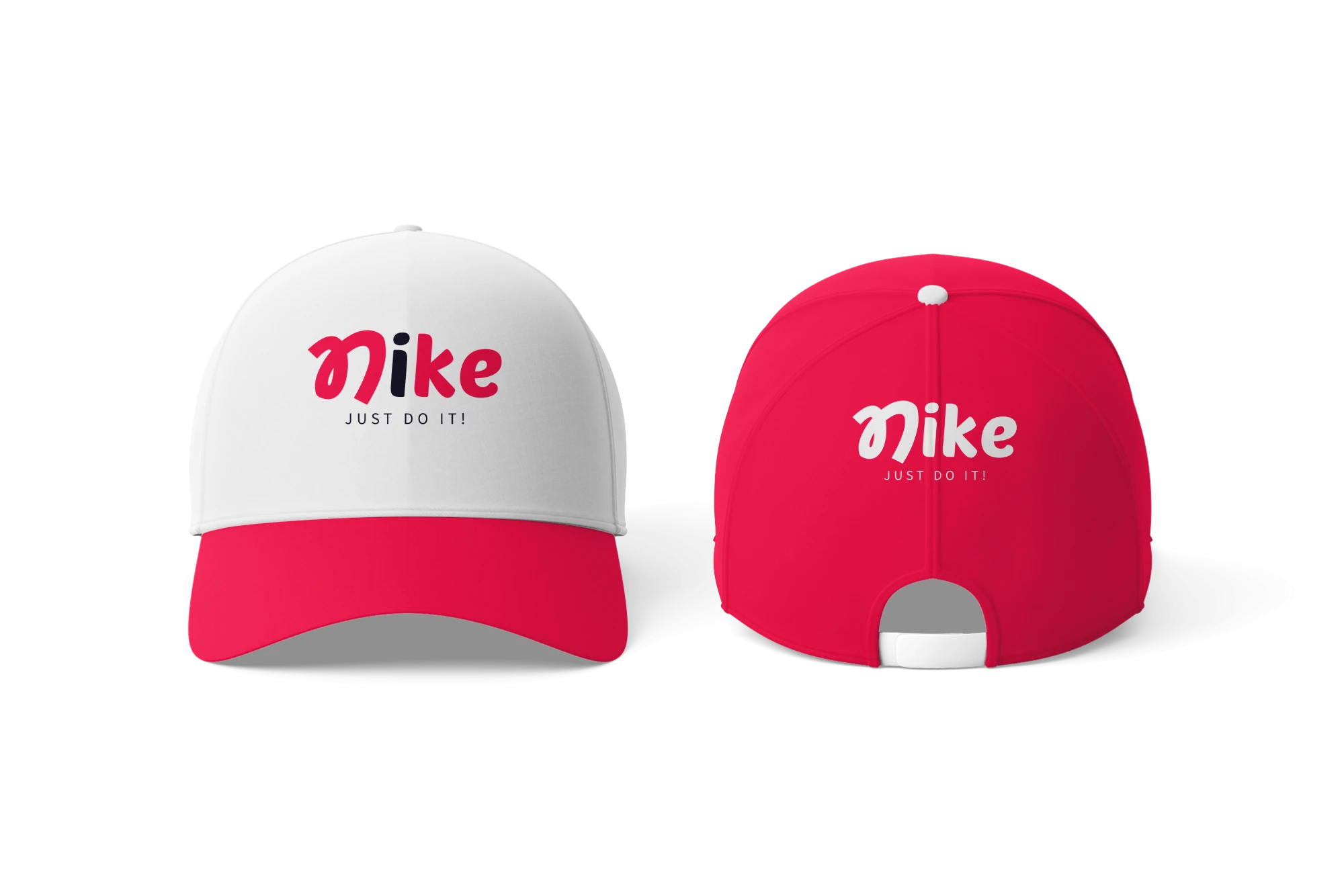 Two-color baseball cap/hat logo mockup - AiDesign