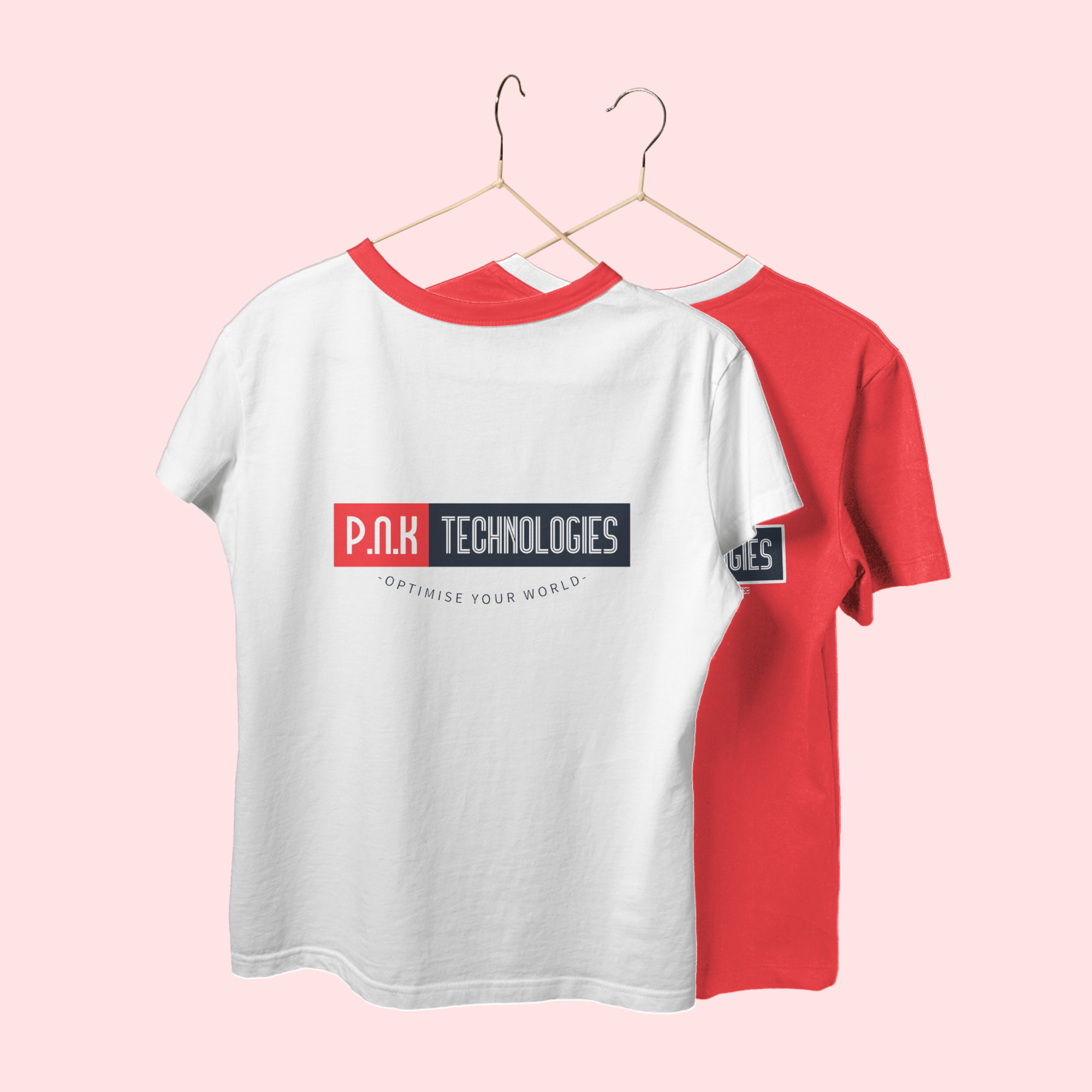 Two-color T-shirt logo mockup - AiDesign
