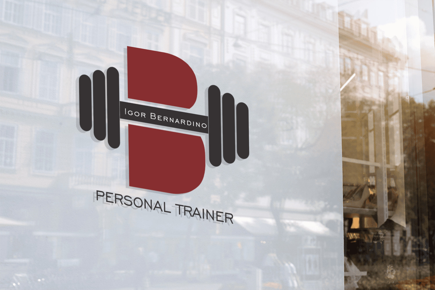 Outdoor glass wall logo display effect (1732926511) - AiDesign