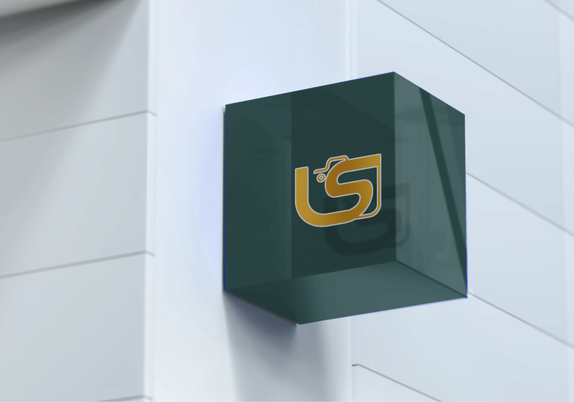 Outdoor wall acrylic logo display board mockup (1733659368) - AiDesign