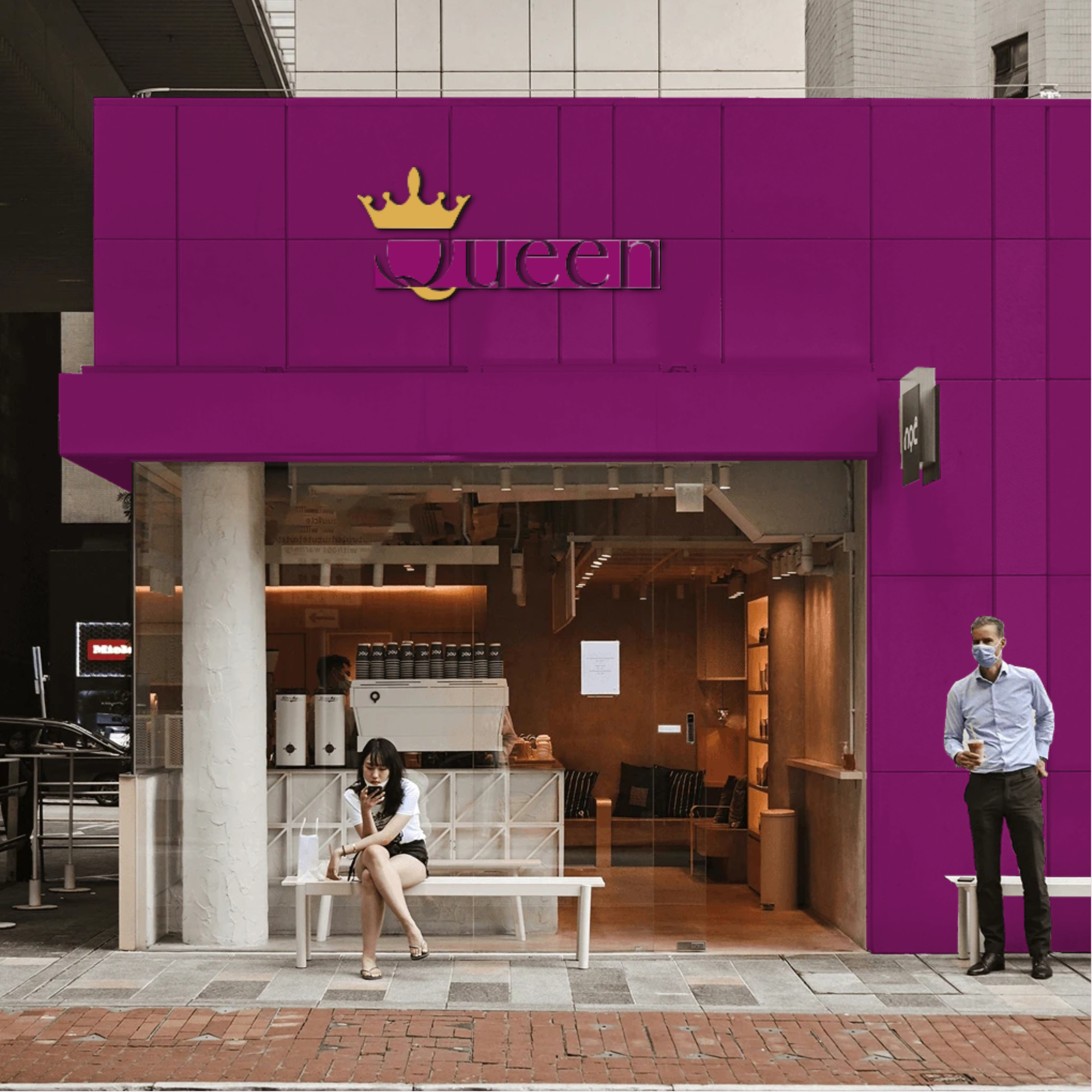 Shop front 3D logo mockup (1733831183) - AiDesign