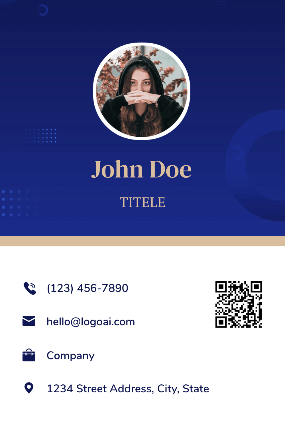 Blue Business-Style Profile Card (1735265483) - AiDesign