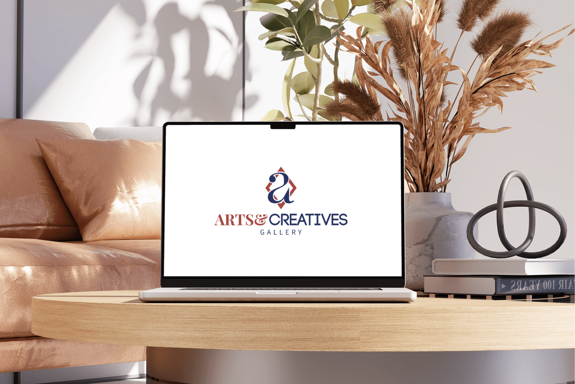Simple ins style work desktop mac computer vi logo mockup renderings ...