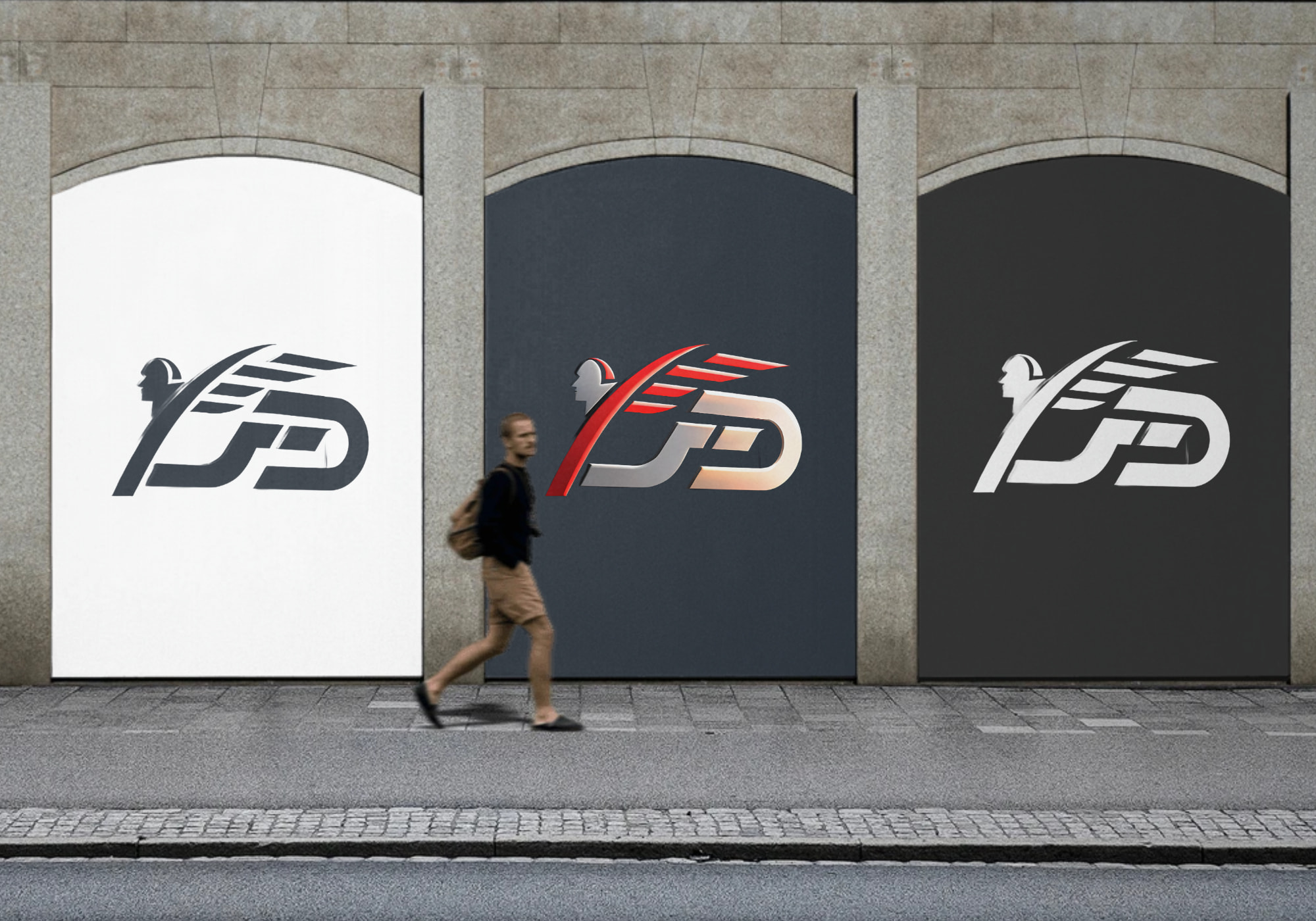 Outdoor wall advertising poster logo mockup (1742996725) - AiDesign