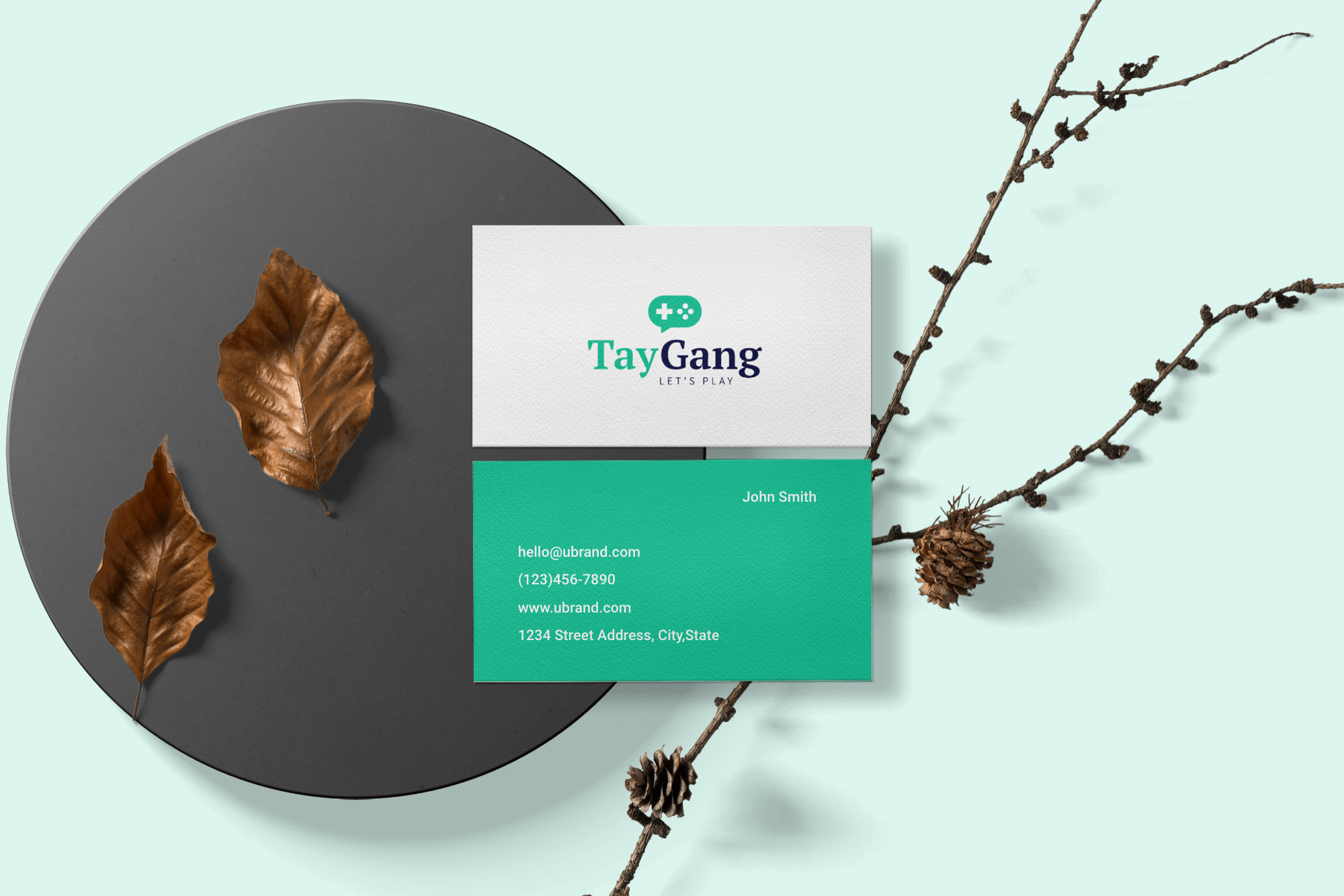 Simple ins style business card vi logo mockup renderings - AiDesign