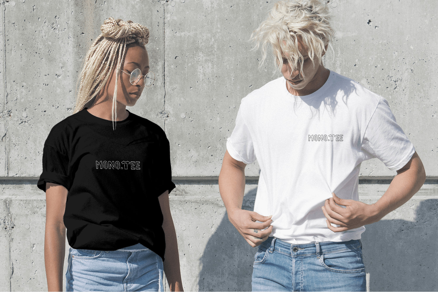 Two-color T-shirt brand logo display effect (1745522208) - AiDesign