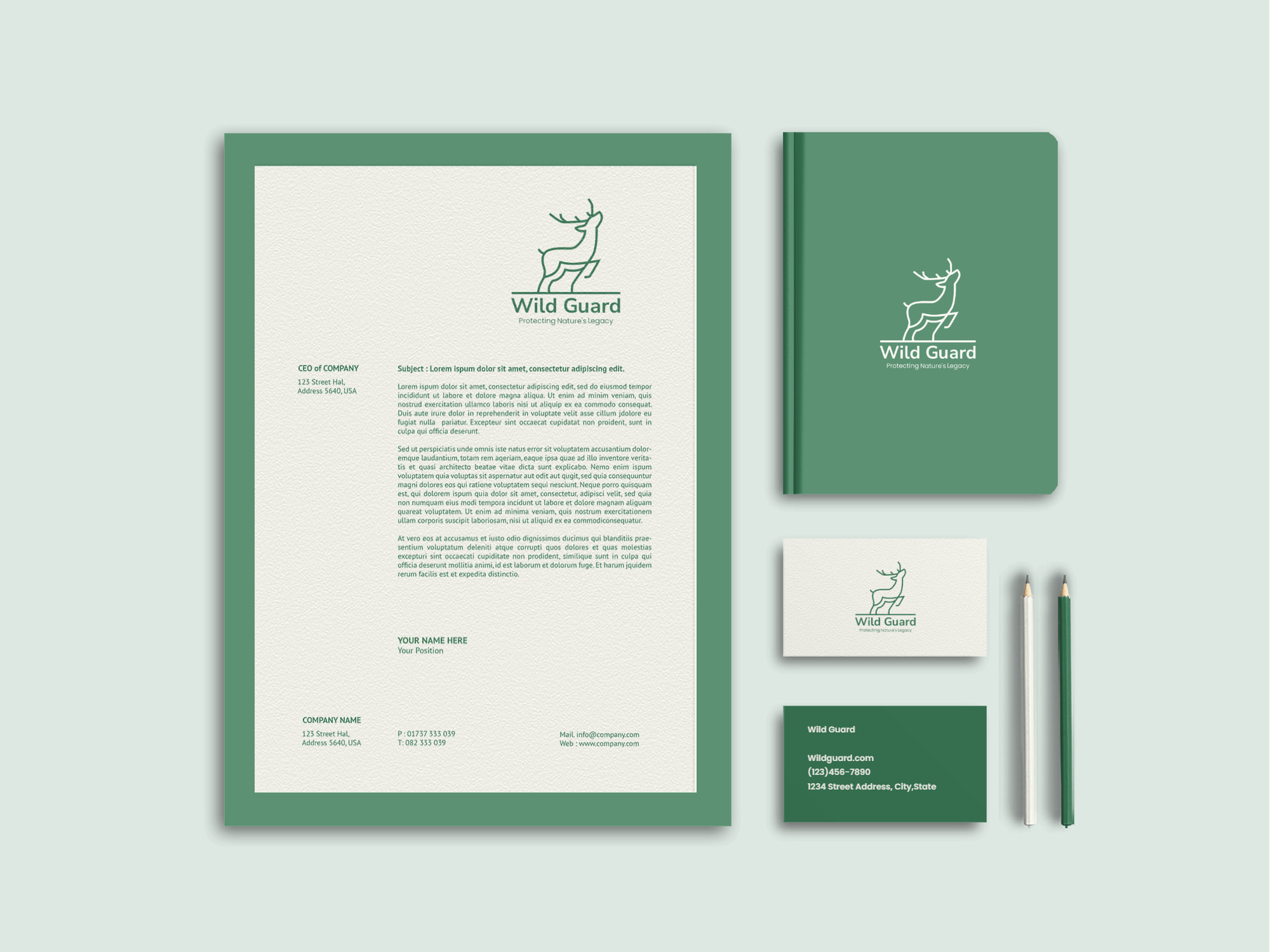 Brand stationery letter paper folder logo mockup (1747407793) - AiDesign