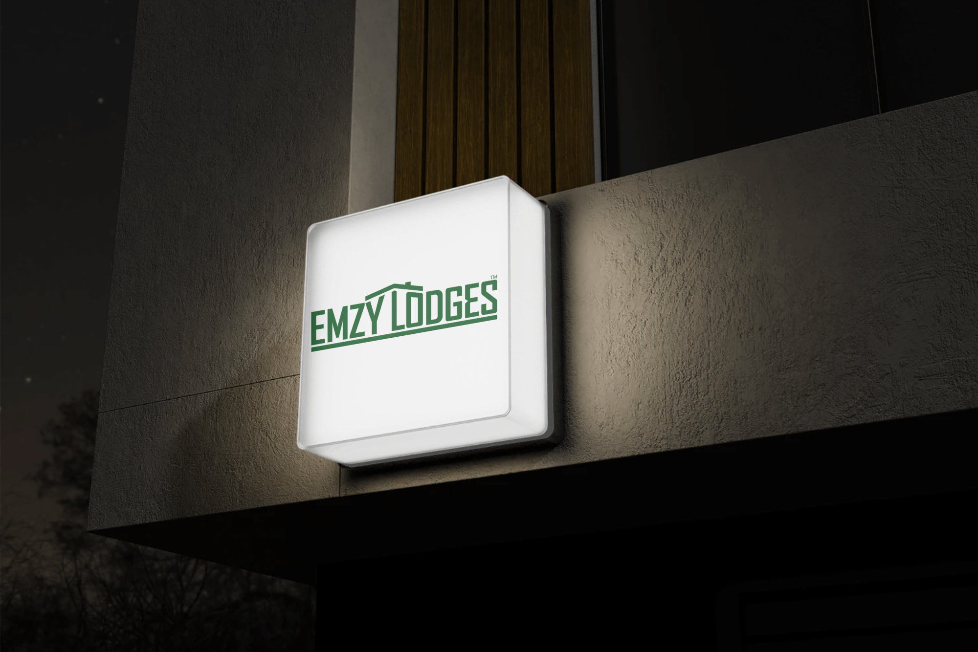 Outdoor light box light sign logo mockup (1756926744) - AiDesign