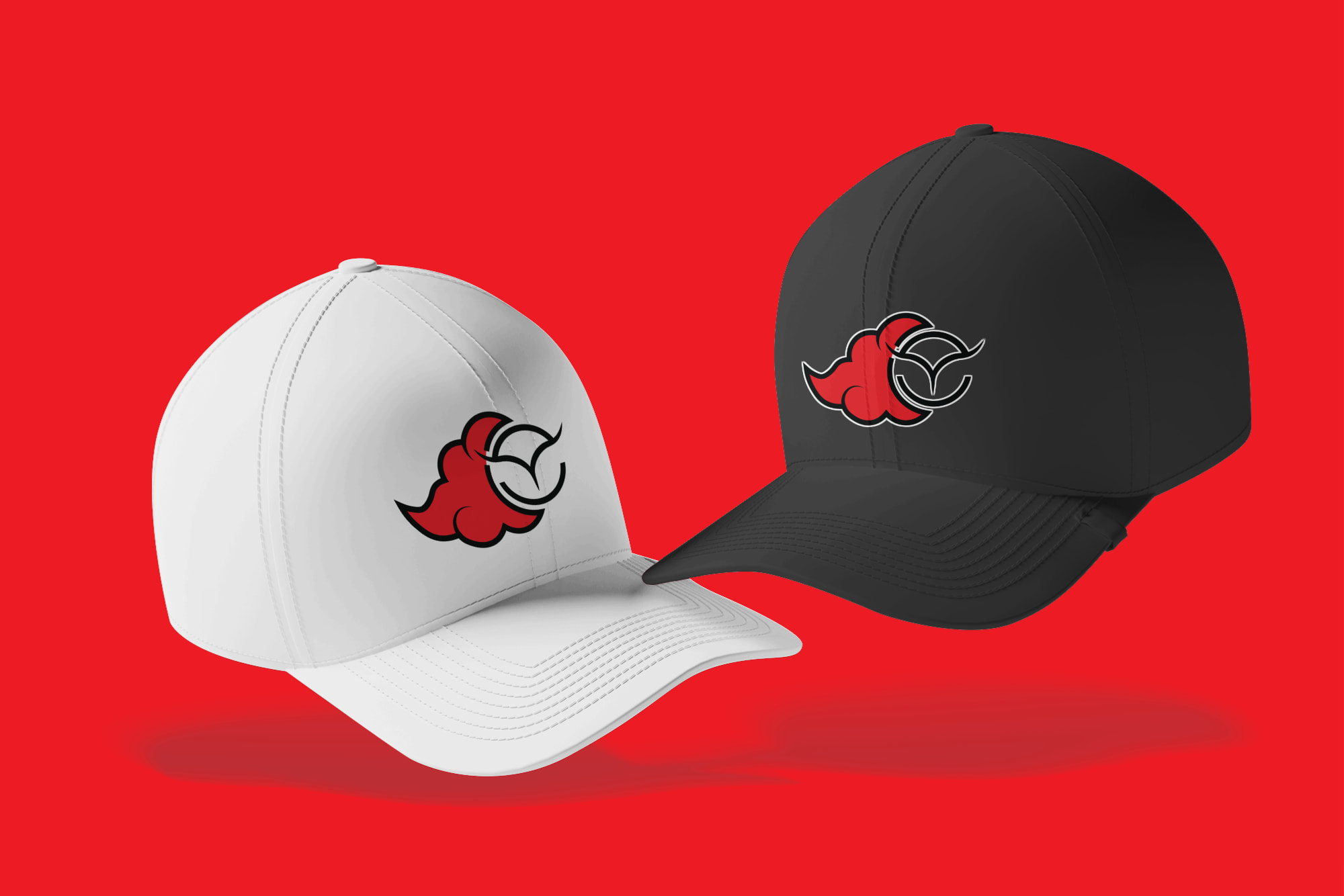Two-color baseball cap, hat logo mockup (1758993648) - AiDesign