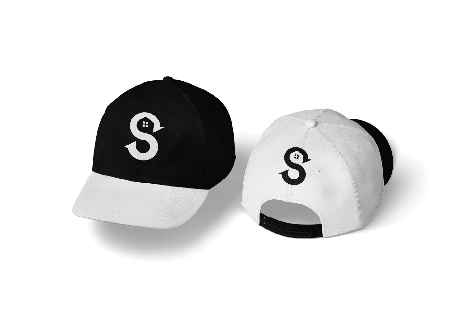 Two-color hat baseball cap vi logo mockup renderings (1768542821 ...