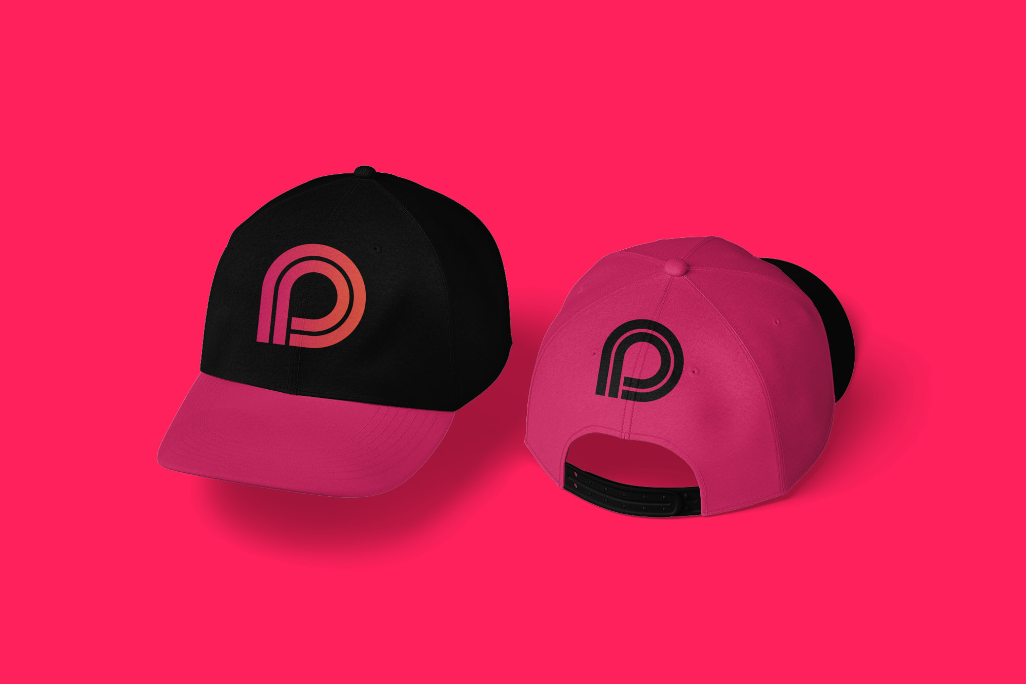 Two-color hat baseball cap vi logo mockup renderings (1769587031 ...